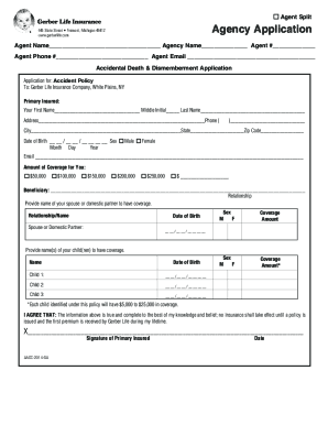 Fillable Online Gerber Life Insurance Death Claim Forms - Fill Online ...