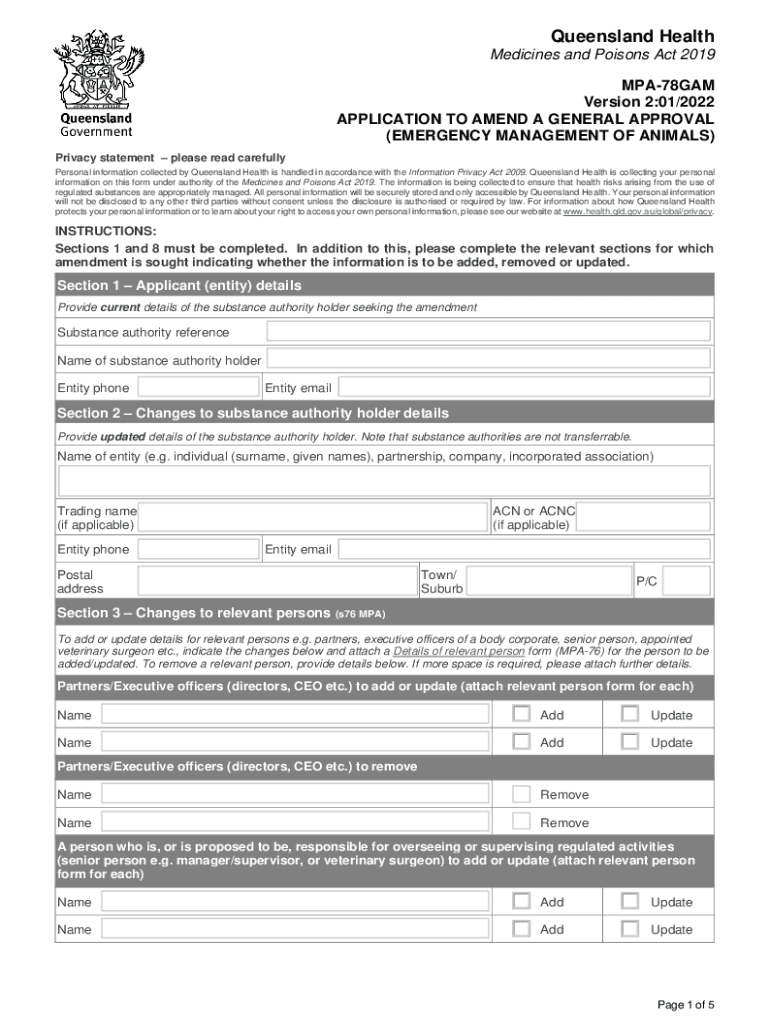 Fillable Online Application formGeneral approval (emergency management ...