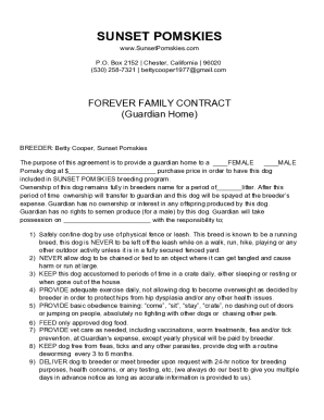 Fillable Online FOREVER FAMILY CONTRACT (Guardian Home) Fax Email Print ...