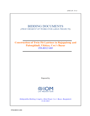 Fillable Online BIDDING DOCUMENTS - IOM Bangladesh Fax Email Print ...