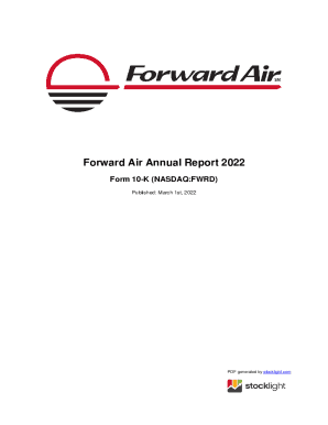 Fillable Online Forward Air Corp (FWRD) SEC Filing 10-K Annual Report ... Fax Email Print ...