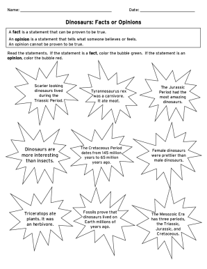 Fillable Online pbs klrn Facts and Opinions A fact is a specific detail ...