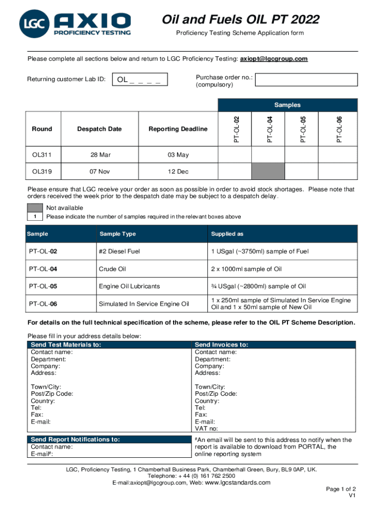 Fillable Online LGC Proficiency Testing - PT Webinar Series Fax Email ...