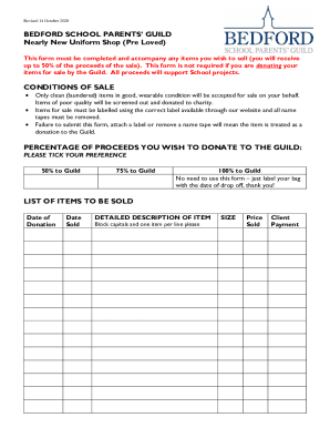 Fillable Online New Procedure for Nearly New Uniform at the Guild Shop ...