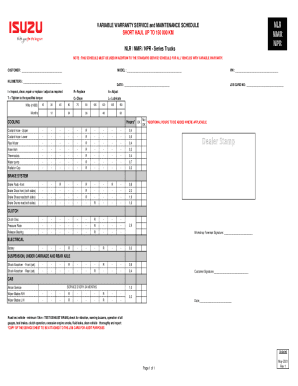 Fillable Online Do you know Isuzu Trucks recommended service intervals ...