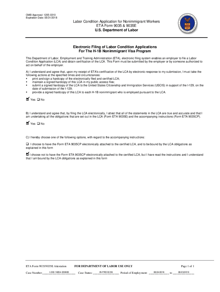 Fillable Online Labor Condition Application - Fill Online, Printable ...