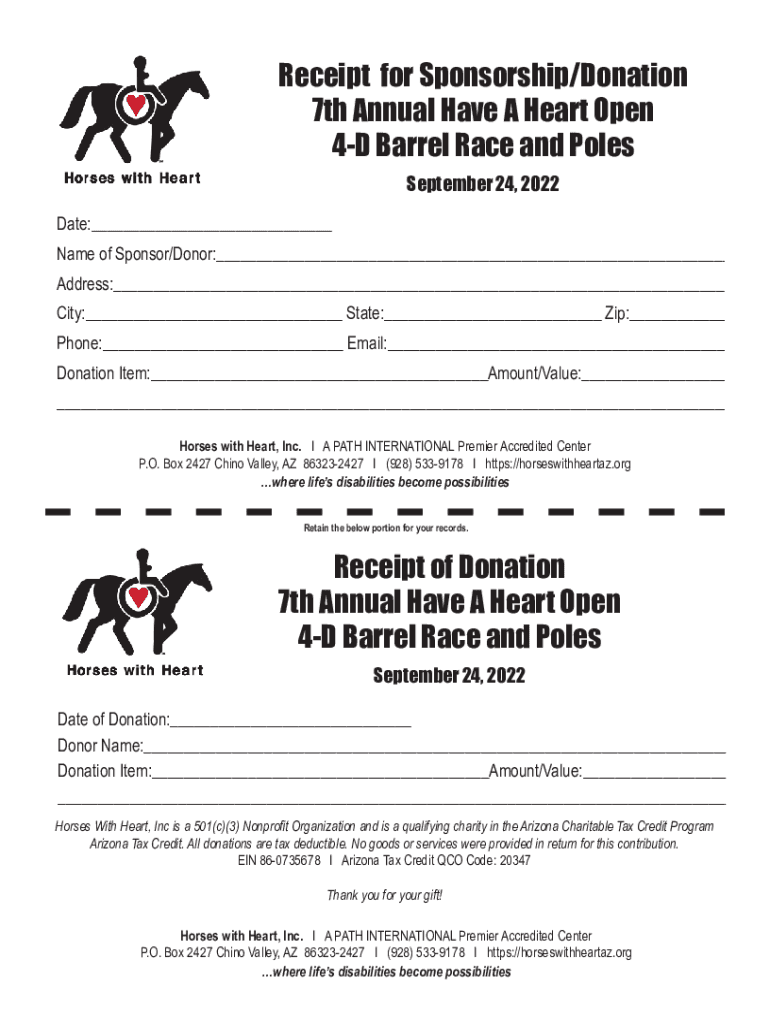 Fillable Online 7th Annual Have A Heart Open 4-D Barrel Race and Poles ...