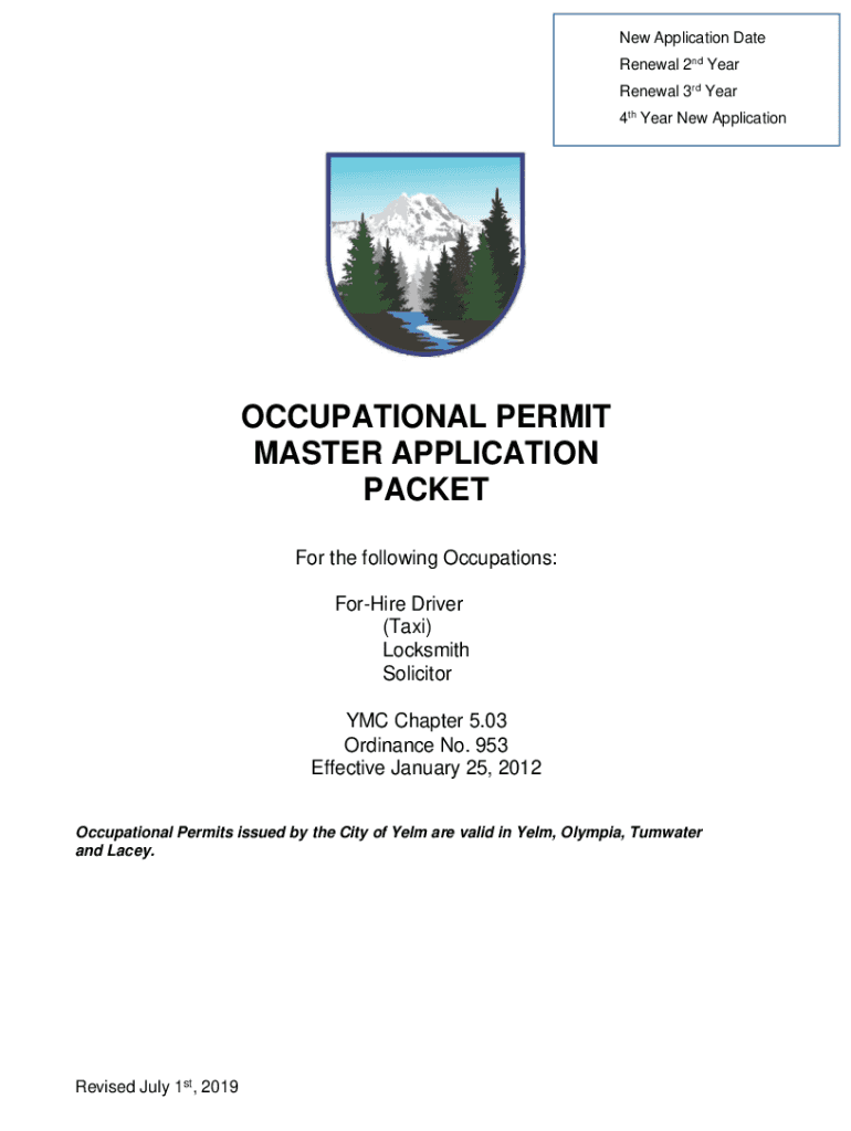 Fillable Online OCCUPATIONAL PERMIT MASTER APPLICATION PACKET Fax Email ...