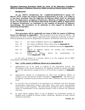 Fillable Online Standard Operating Procedure (SOP) for issue of No Objection ... Fax Email Print ...