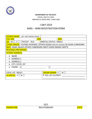 Fillable Online I-DAY 2023 MRG MINI REGISTRATION FORM Fax Email Print ...