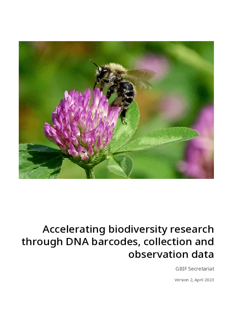 Fillable Online Accelerating biodiversity research through DNA barcodes ...