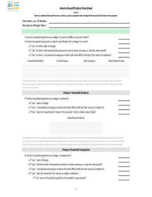 Fillable Online Form O - Interim Recertification Worksheet Fax Email ...