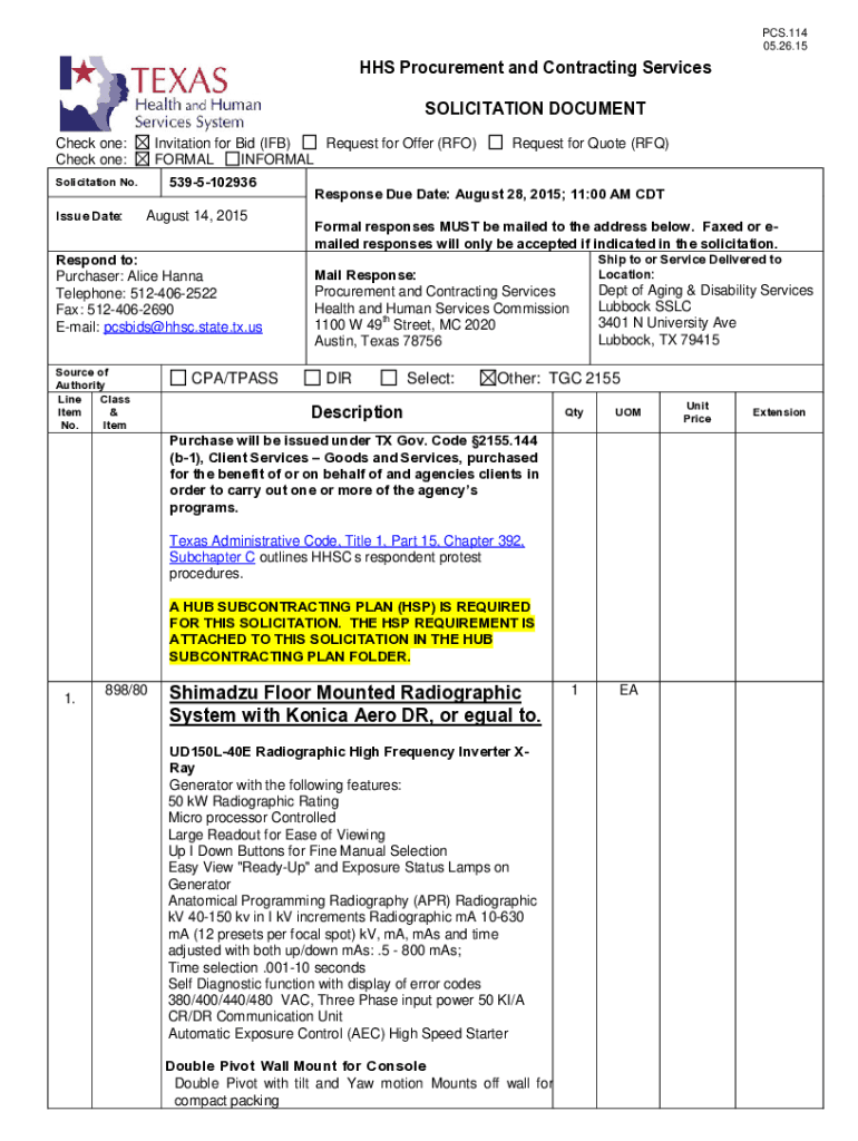 Fillable Online 1 Invitation for Bids Solicitation Number Date Issued ...