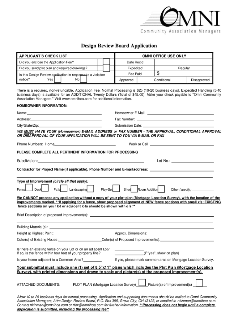 Fillable Online Design Review Board Application Instructions The following list of ... Fax Email ...