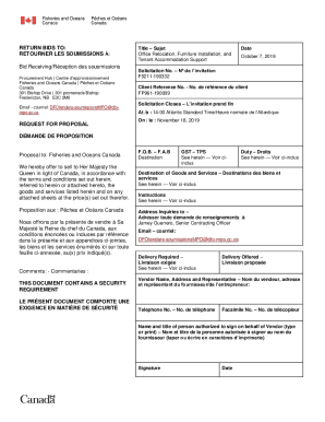 Fillable Online RETOURNER LES SOUMISSIONS : Bid Receiving/ ... Fax Email Print - pdfFiller