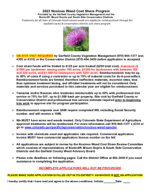 Fillable Online Noxious weed cost-share program available Fax Email Print - pdfFiller