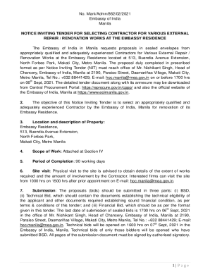 Fillable Online Notice Inviting Tender for Selecting Contractor for ...