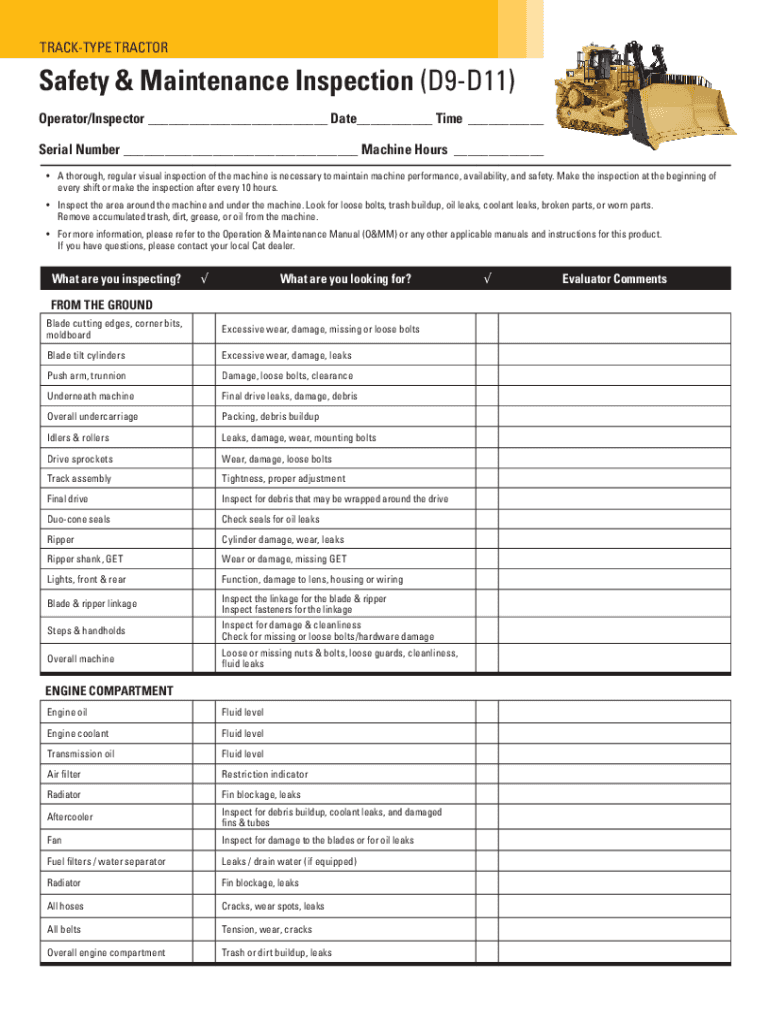 Fillable Online Safety & Maintenance Inspection (D9-D11) Fax Email ...