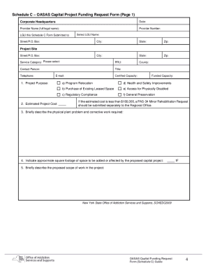 Fillable Online oasas ny oasas capital funding request form (schedule c ...