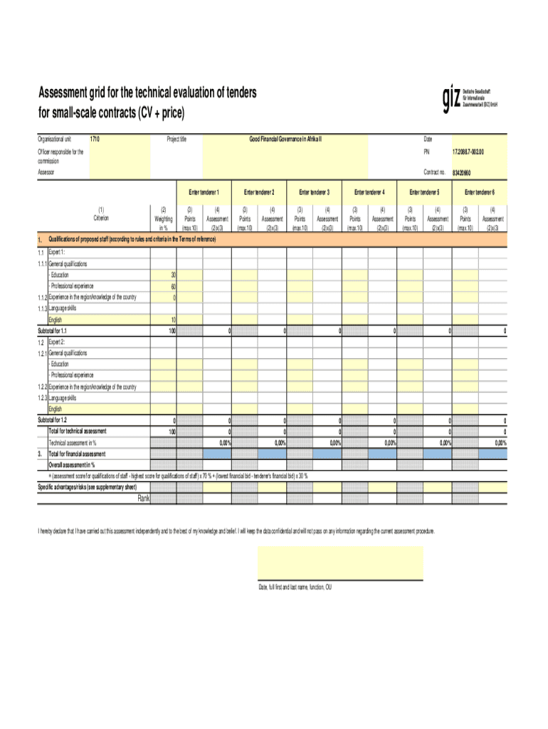 Fillable Online Form 43-41-16-en, Bewertungsschema fr Vertrge bis ...