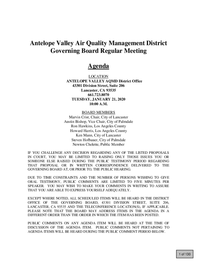Fillable Online Antelope Valley Air Quality Management District ...
