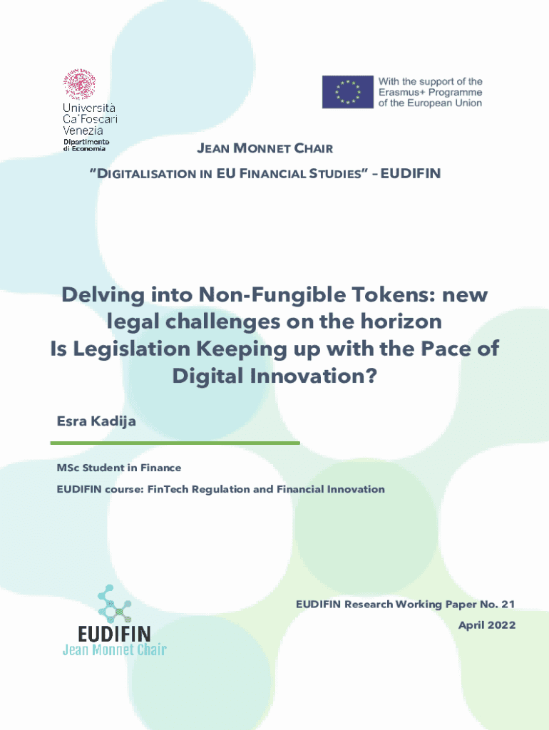 Fillable Online The Law of Non-Fungible Tokens and Unique Digital ... Fax Email Print - pdfFiller