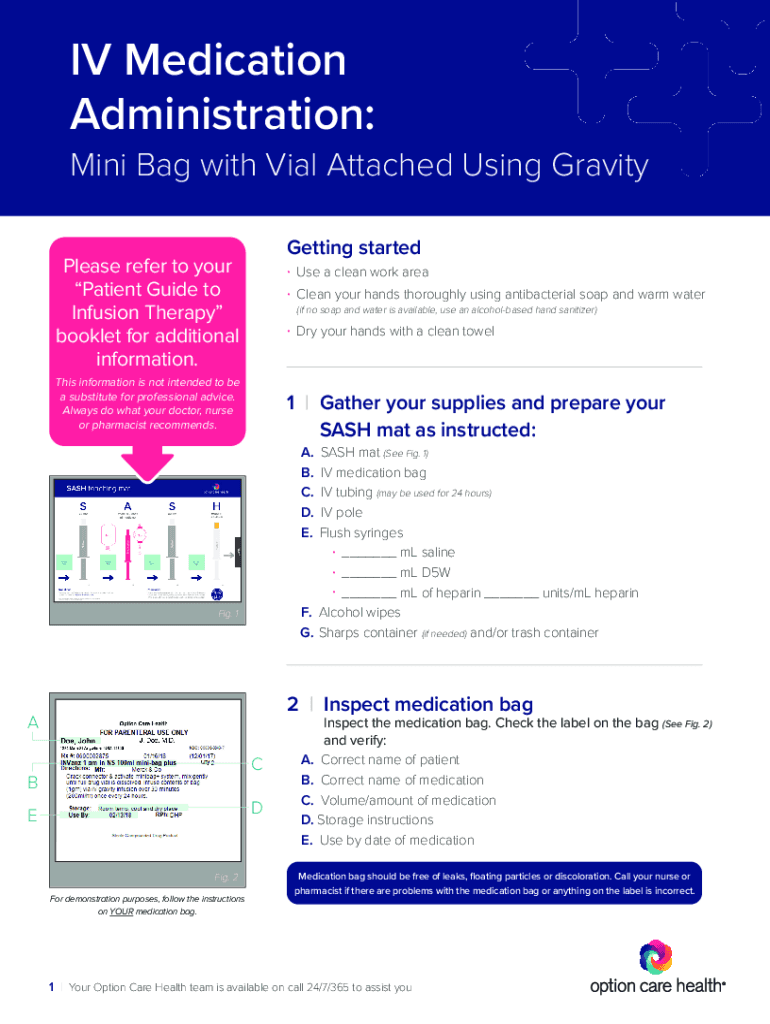 Fillable Online Using a Mini Bag with Vial Attached Using Gravity ...