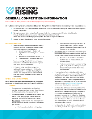 Fillable Online Competition Guidelines and Expectations Fax Email Print ...