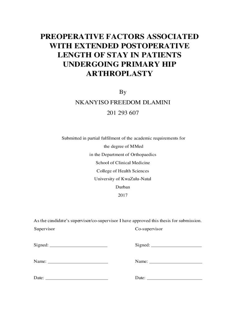 Fillable Online Adjusting Patient Length-of-stay Expectations in Total ...