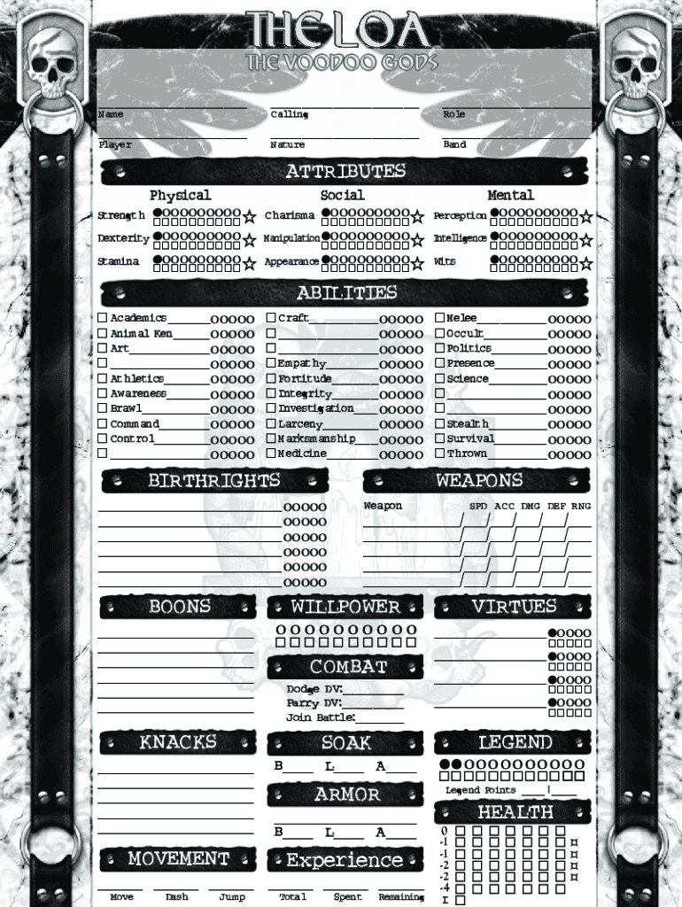 Fillable Online Spirits Born out of Blood: The Lwa of the Voodoo ...