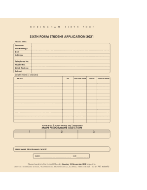 Fillable Online Hedingham Sixth Form Application Form Fax Email Print ...