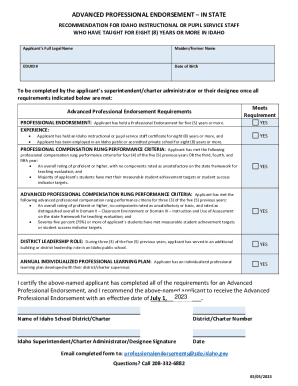 Fillable Online Advanced Professional Endorsement Recommendation Form. Advanced Professional ...