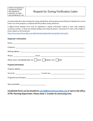Fillable Online Request for Zoning Verification Letter Fax Email Print ...