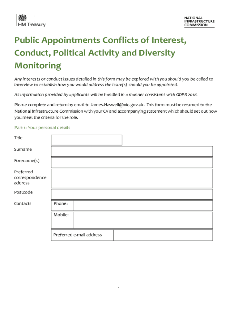 Fillable Online publicappointments cabinetoffice gov Public ...