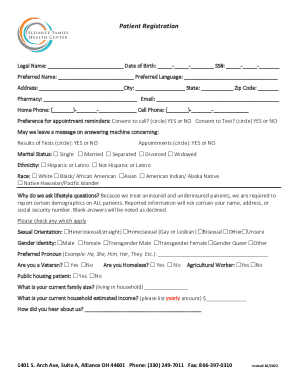 Fillable Online PATIENT REGISTRATION FORM Patient's name Fax Email Print - pdfFiller