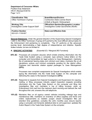 Fillable Online OT (T) Duty Statement Fax Email Print - pdfFiller