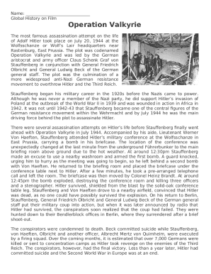 Operation Valkyrie: The Stauffenberg Plot to Kill Hitler Doc Template ...
