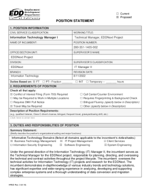 Fillable Online Deputy Director, Chief Roles Among State Positions in ...