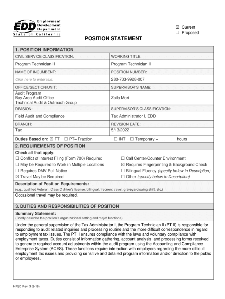 Fillable Online Civil Service Class SpecificationsPersonnel Department Fax Email Print - pdfFiller