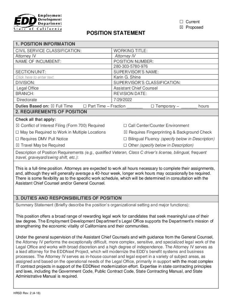 Fillable Online Attorney Series - CalHR - CA.gov Fax Email Print ...