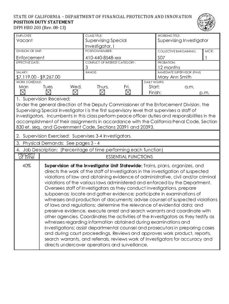Fillable Online Supervising Special Fax Email Print - pdfFiller