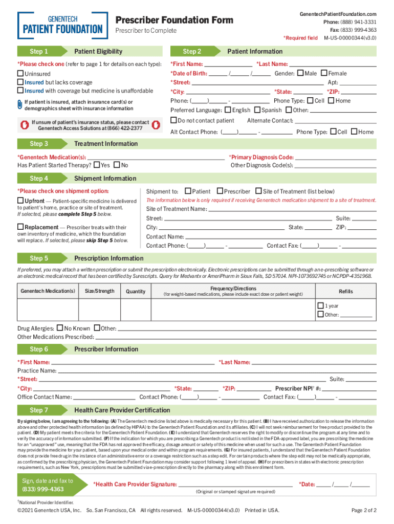 Fillable Online Prescriber Foundation Form Fax Email Print - pdfFiller
