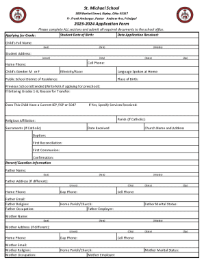 Fillable Online St. Michael School 2023-2024 Application Form - Amazon AWS Fax Email Print ...