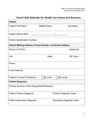 Fillable Online You have the right to receive a Good Faith Estimate ...