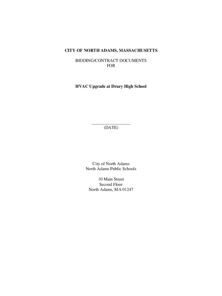 Fillable Online CITY OF NORTH ADAMS, MASSACHUSETTS BIDDING/ ... Fax Email Print - pdfFiller