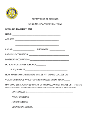 Fillable Online rotary club of giddings Fax Email Print - pdfFiller