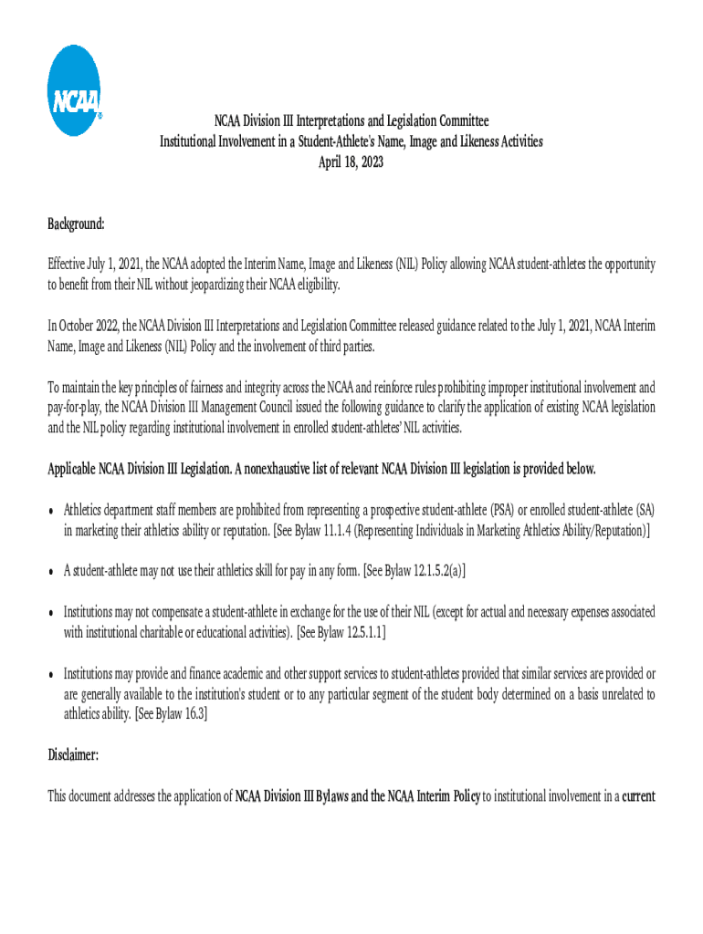 Fillable Online THE PATH TO NAME, IMAGE, AND LIKENESS RIGHTS ... Fax Email Print - pdfFiller