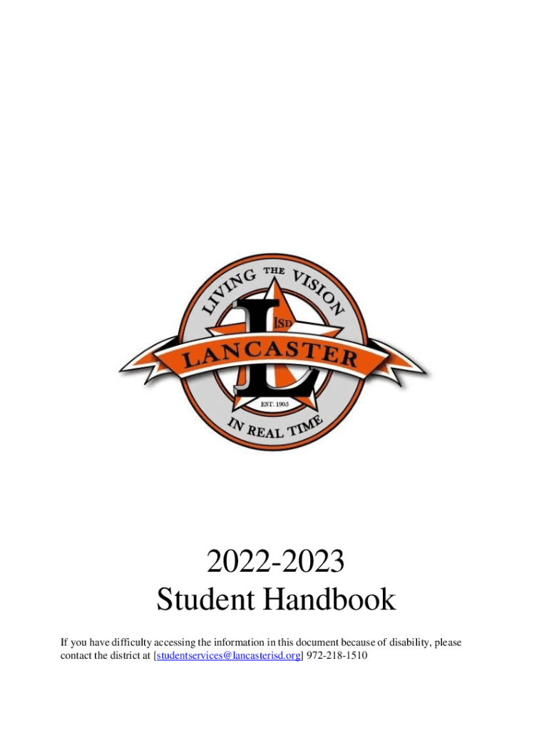 Fillable Online Lancaster ISD Updates Student Handbook and Dress Code ...