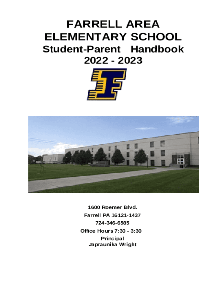 FARRELL AREA ELEMENTARY SCHOOL Student-Parent Handbook 2022 - 2023 Doc ...