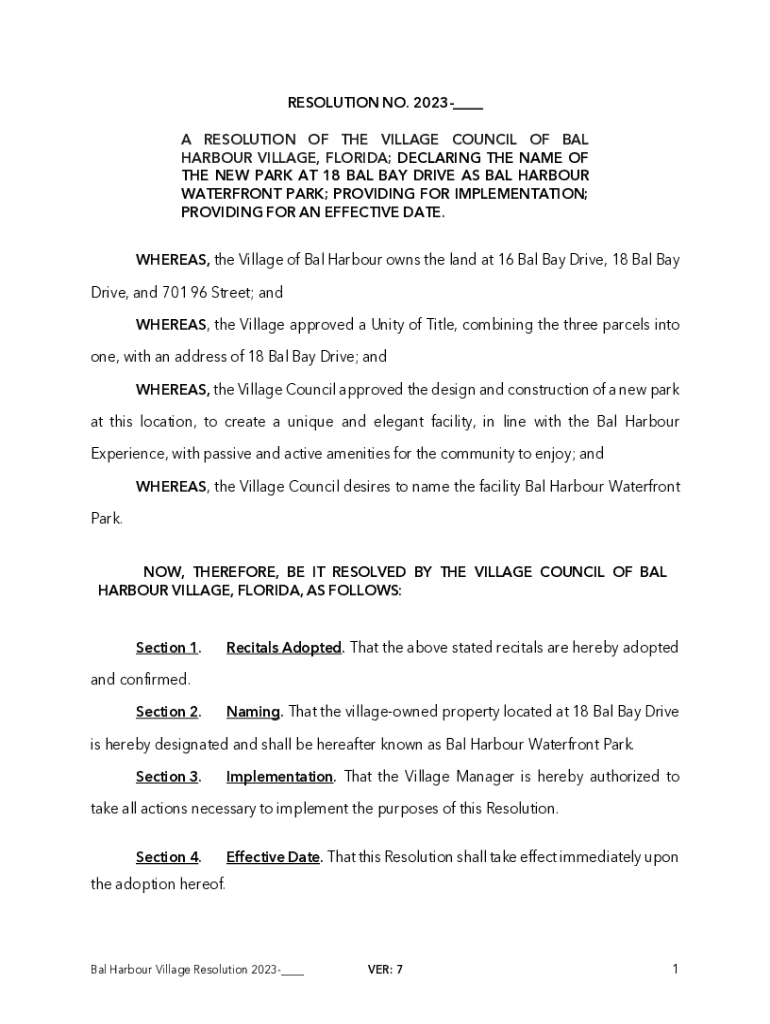 Fillable Online Resolution Template V6. Version 7 of Template for ...